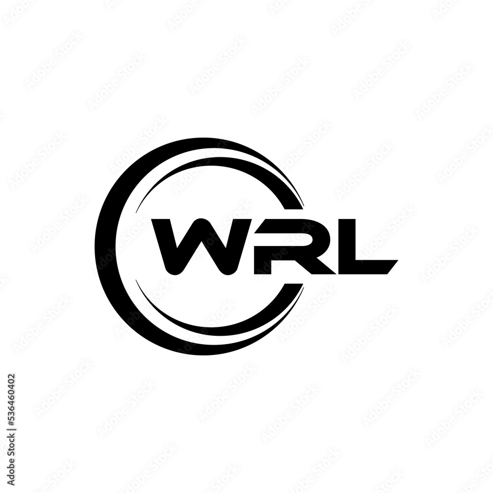 WRL letter logo design with white background in illustrator, cube logo ...