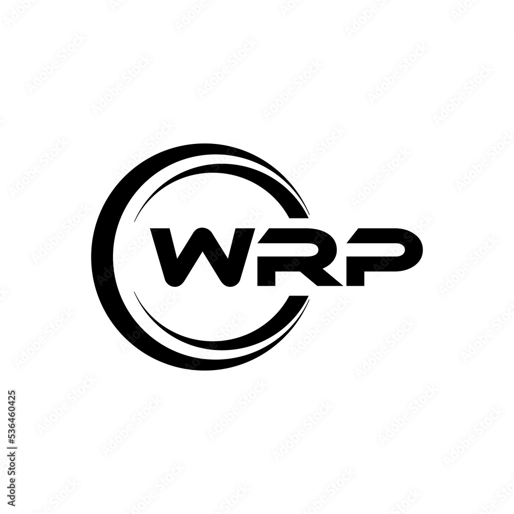 WRP letter logo design with white background in illustrator, cube logo ...