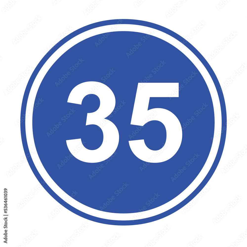 Vector Illustration Of Minimum Speed Traffic Sign 35km h thirty Five vector-illustration-of-minimum-speed-traffic-sign-35km-h-thirty-five