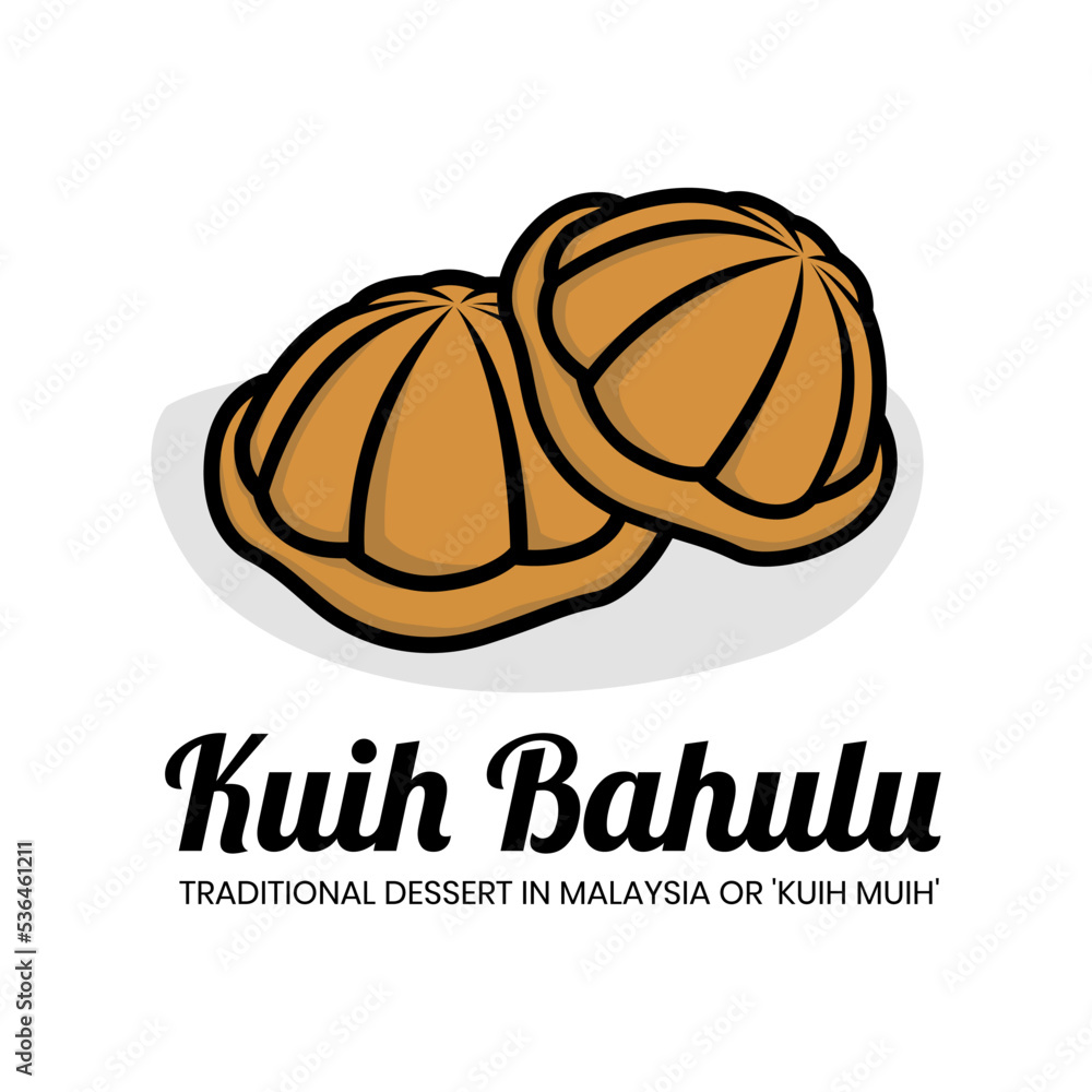 Vector illustration Malaysian delicious cake Kuih Bahulu'. Famous ...