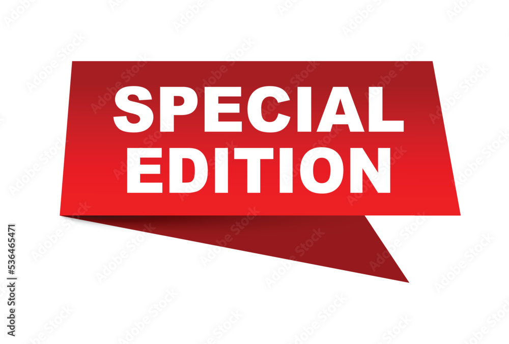Special Edition vector illustration. Red vector speech with white ...