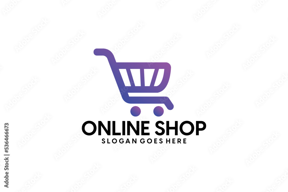 Online Shop Logo designs Template. Illustration vector graphic of shopping cart and shop bag ...