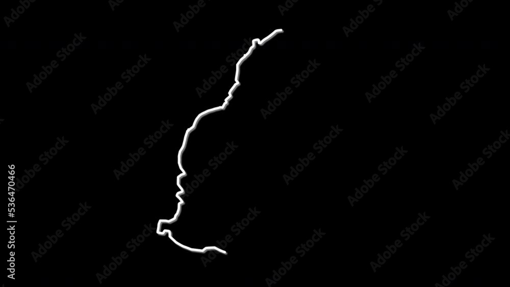 Mauritius map, country territory outline self drawing animation. Line ...
