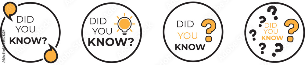 Did you know banner design. Box frame with bulb. Template with message ...