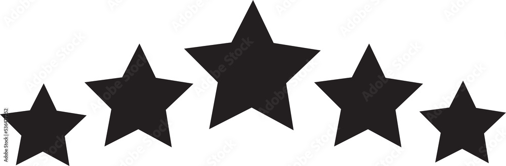 five star icon transparent background. flat style. 5 star sign. black ...
