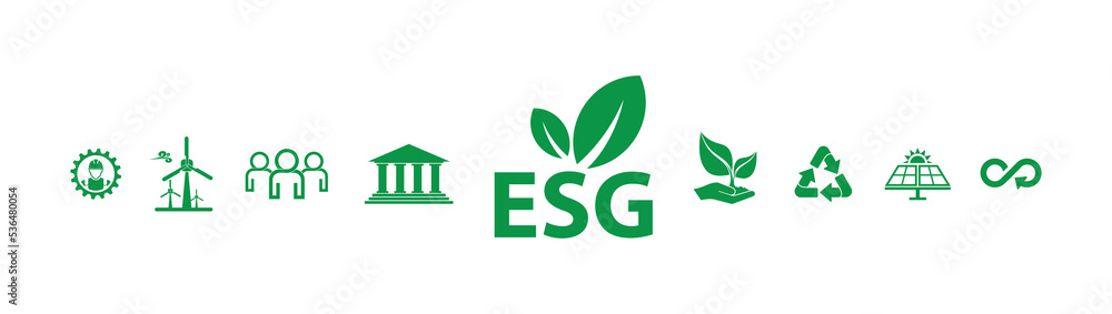 esg icons on white background Stock Vector | Adobe Stock
