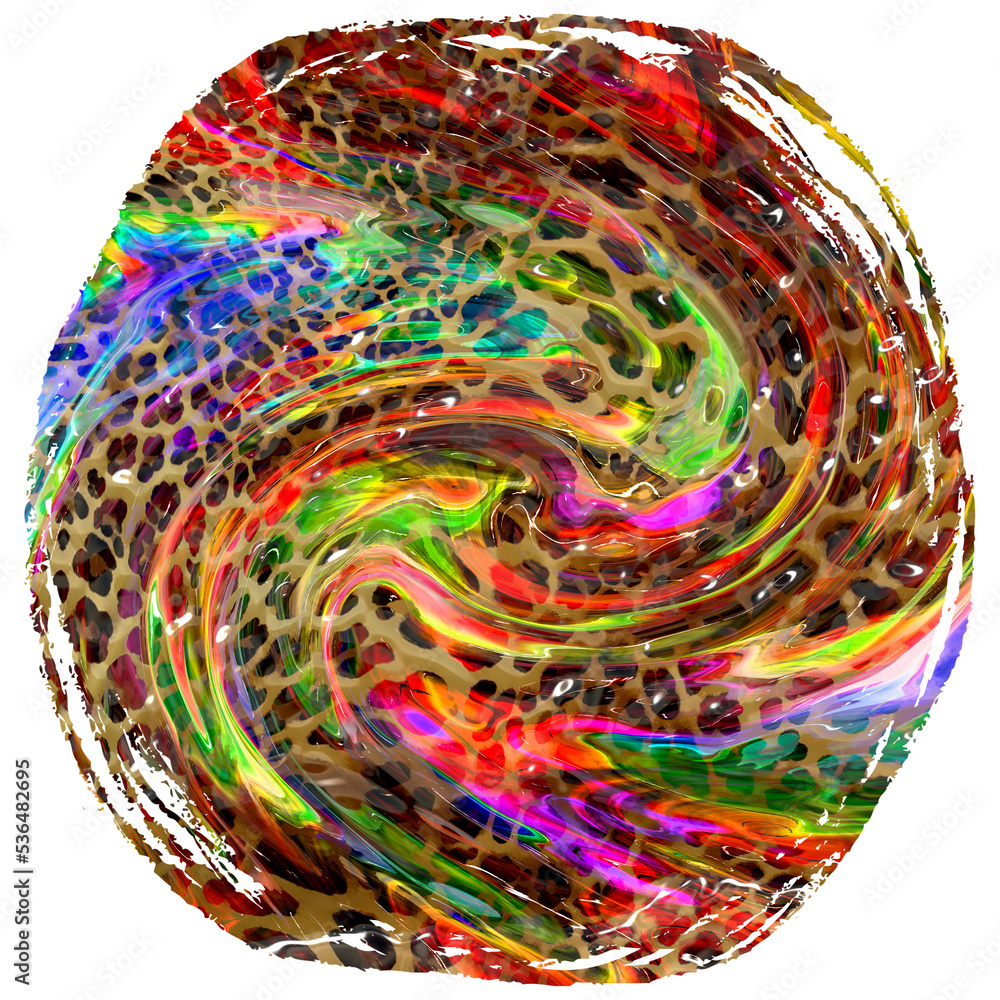Abstract leopard brush stroke png,Animal skin Abstract multicolor png ...
