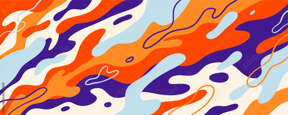Abstract trendy liquid background design. Retro 80s and fluid pattern ...
