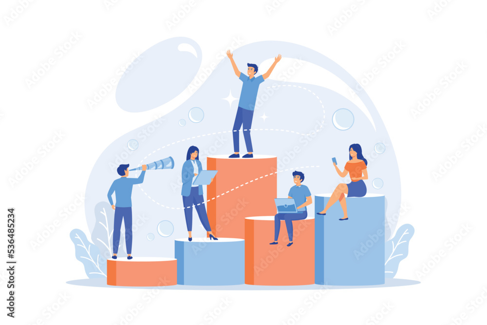 Business people work and climb the corporate ladder. Employment ...