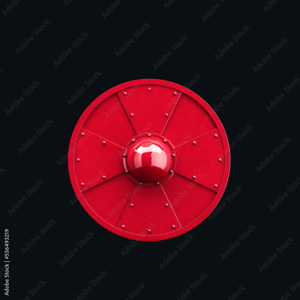 Crimson shield, medieval knight armor for guarding. Ancient defense ...