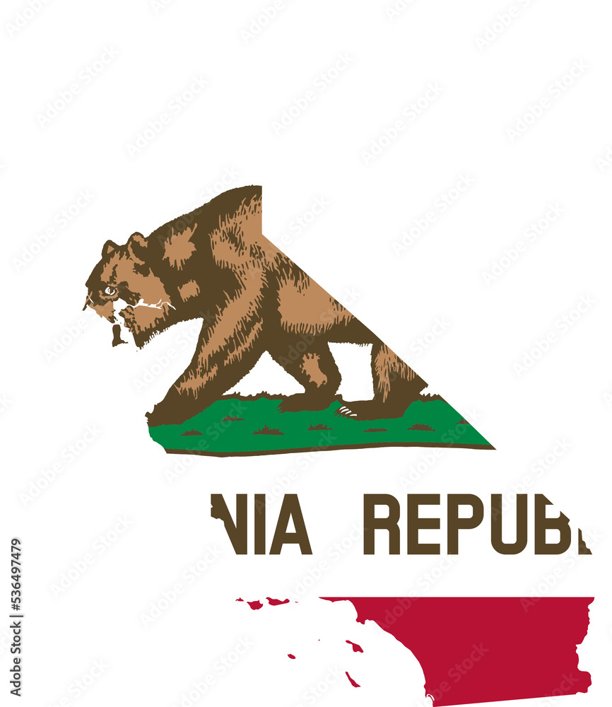California USA Map Flag. CA US Outline Boundary Border Shape State Flag ...