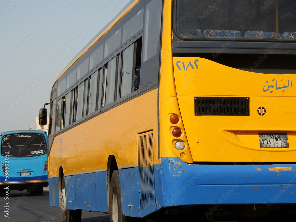 Cairo, Egypt, September 23 2022: A public transport Egyptian bus on a ...
