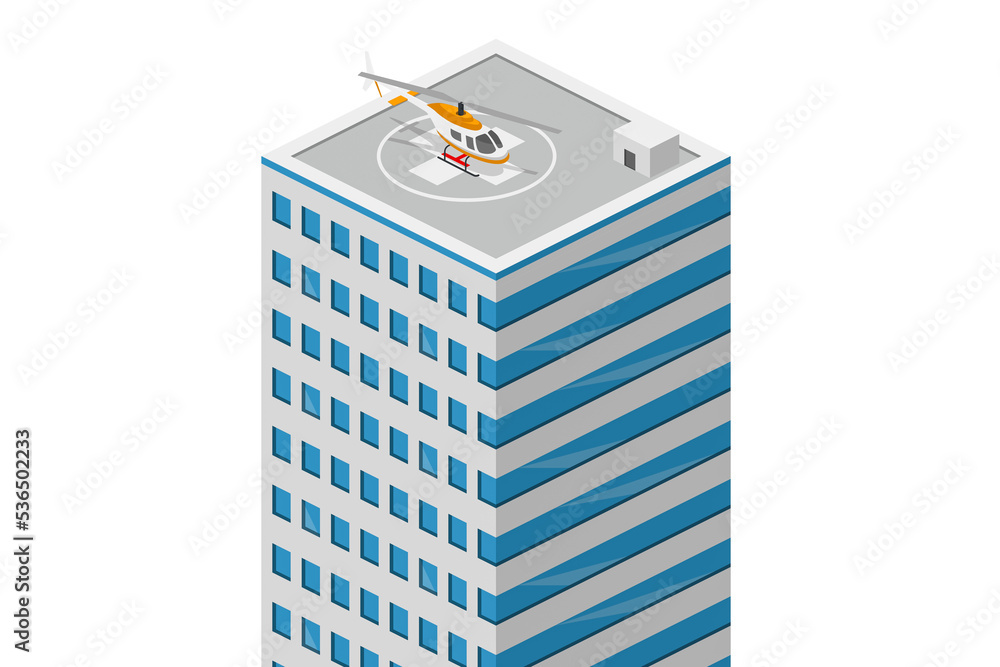 3D helipad model illustration. aircraft emergency landing Stock ...