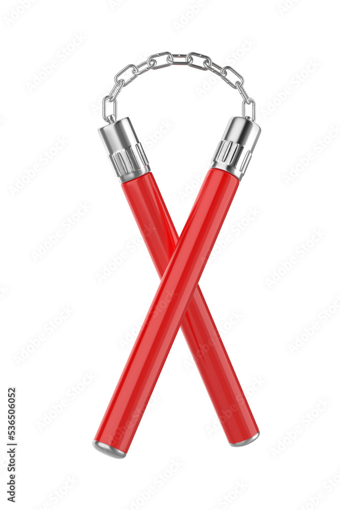 Red nunchaku isolated on transparent background Stock Illustration ...