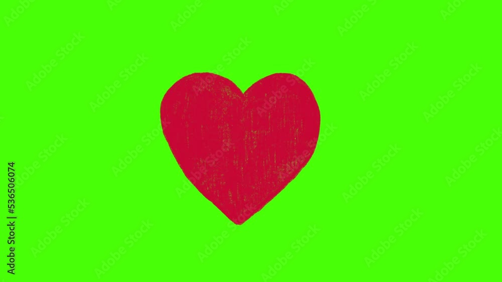 Sticker element doodle heart shape looping animation in scribble style ...