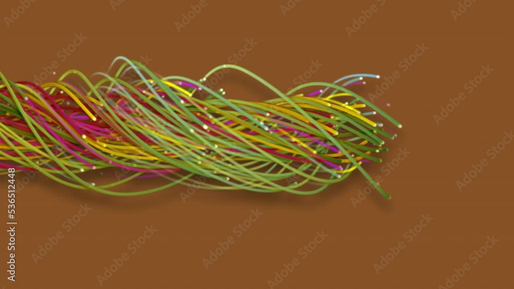 Colorful abstract background of strings, lines, ribbons, fibers or ...