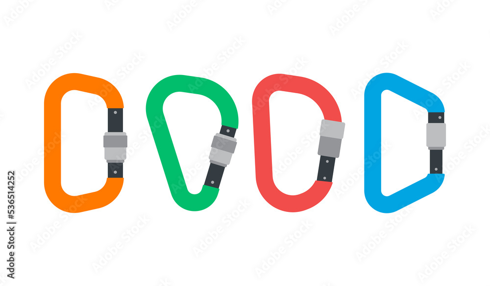 Climbing carabines set,offset-d, d-shaped and pear-shaped types,Oval ...