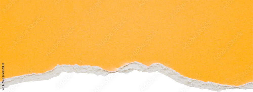 Yellow ripped paper torn edges strips isolated on white background ...