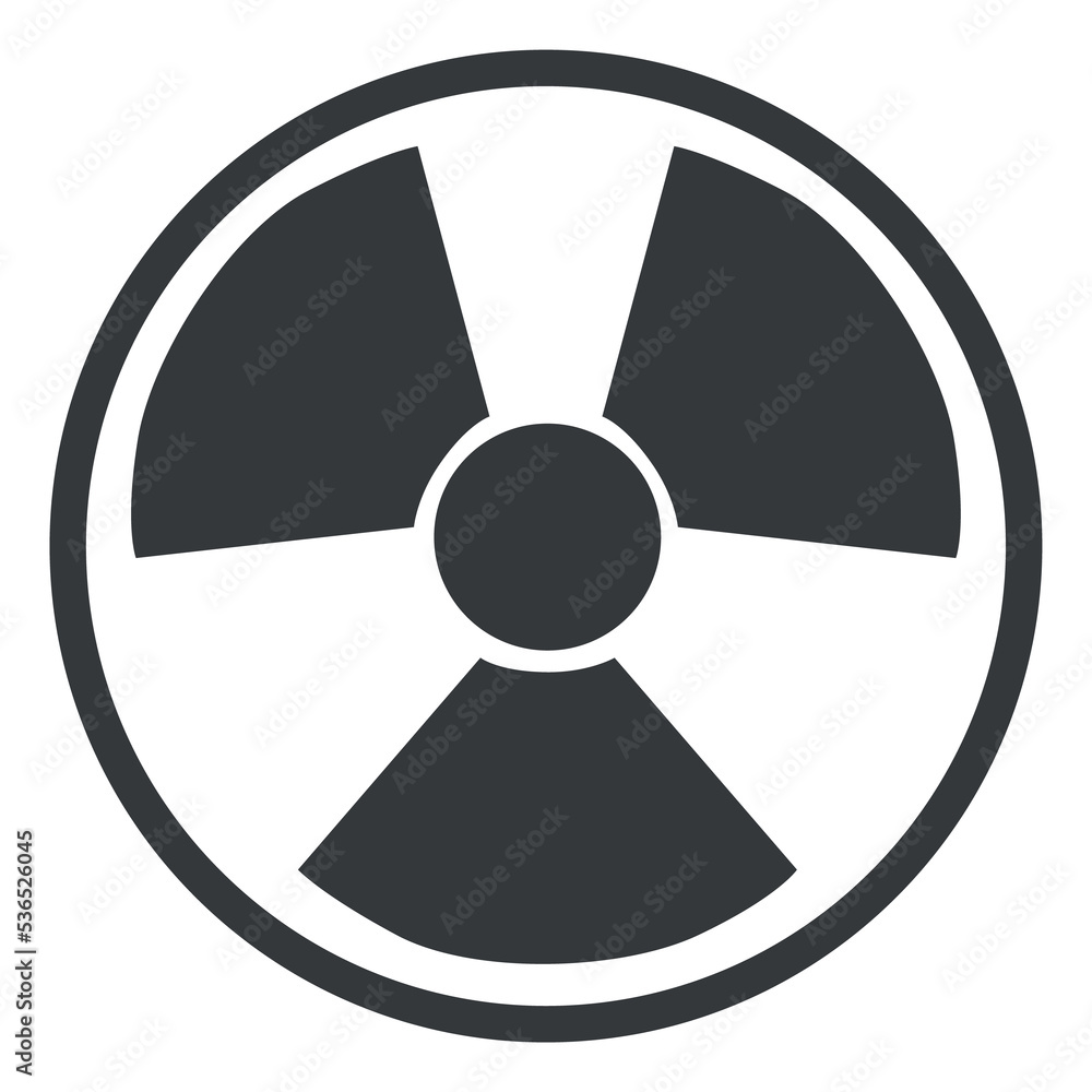 Radioactive hazard symbol. Danger radiation levels sign Stock ...