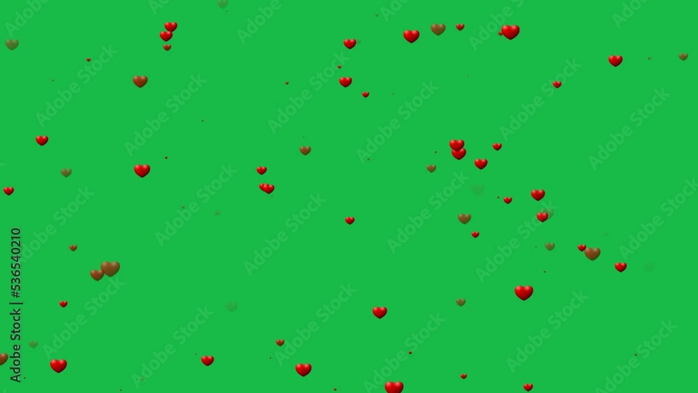 Blinking love symbol motion graphic on green screen background. Stock ...