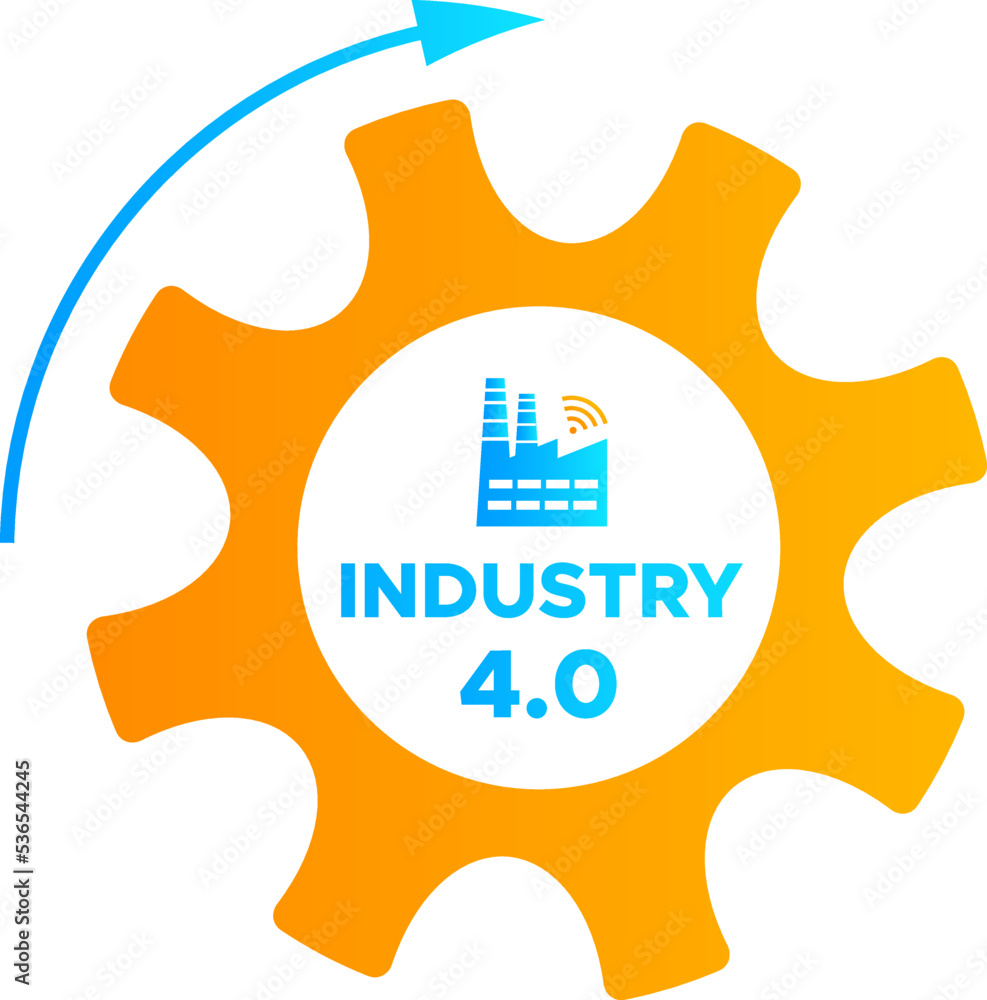 Factory and gear industry 4.0 concept set vector illustration ...