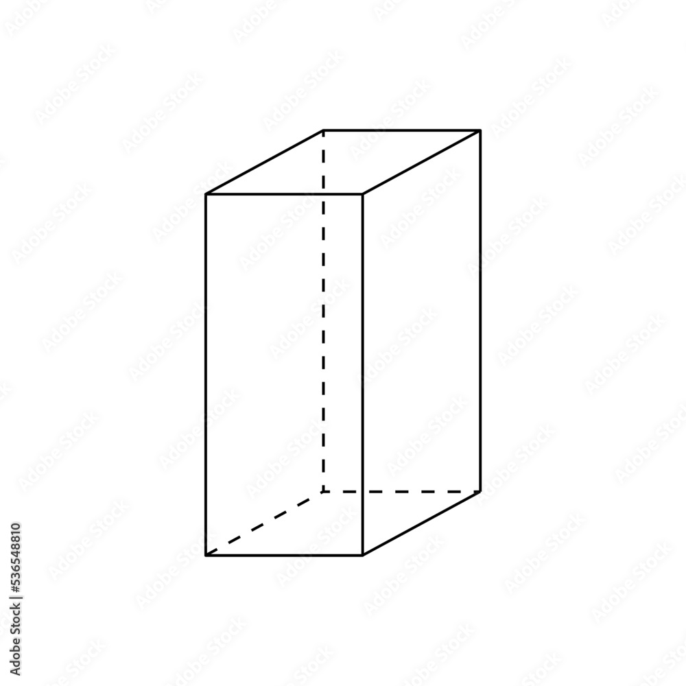 3d Shape Of Rectangular Prism In Mathematics Stock Vector Adobe Stock