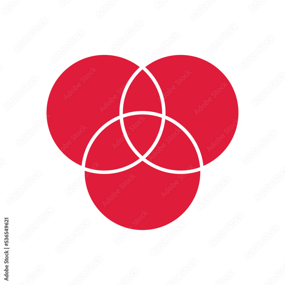 Intersection of three sets circles. Venn diagram of 3 sets Stock Vector ...