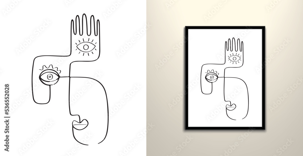 Multiple Faces Line art vector illustration Stock Vector | Adobe Stock