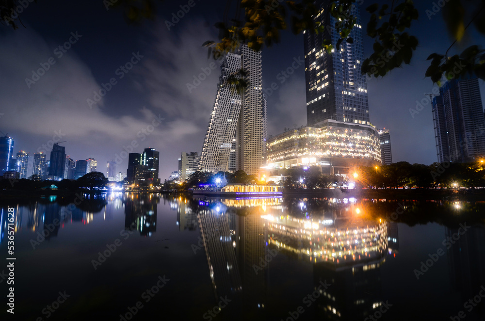 Colombo city skyline at night Stock Photo | Adobe Stock