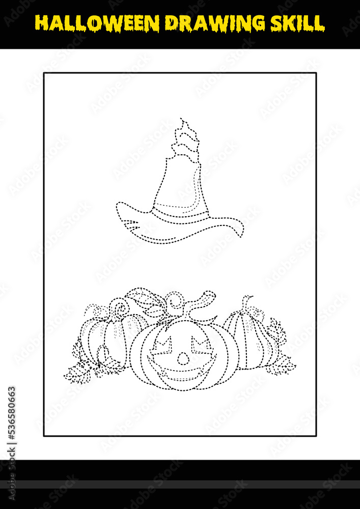 Halloween drawing skill for kids. Halloween drawing skill coloring page ...