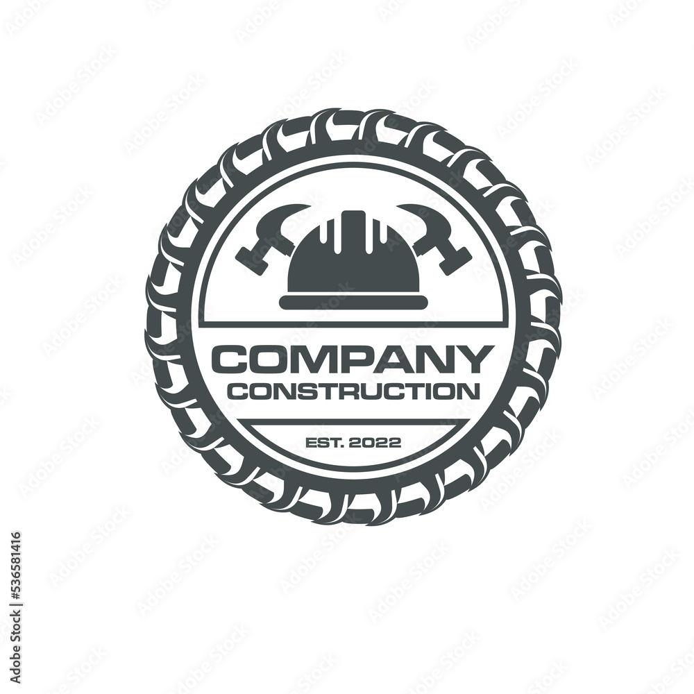 rebar concrete construction logo design vector for business real estate ...