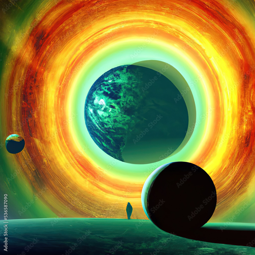 The concept of saving life on the planet. beautiful space background ...