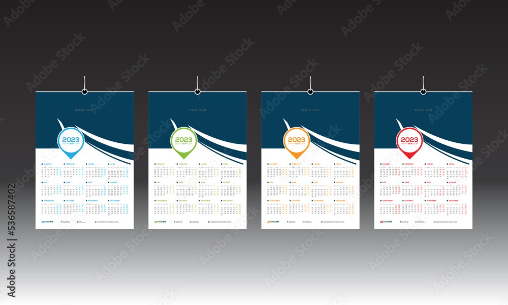2023 wall vector calendar design Stock Vector | Adobe Stock