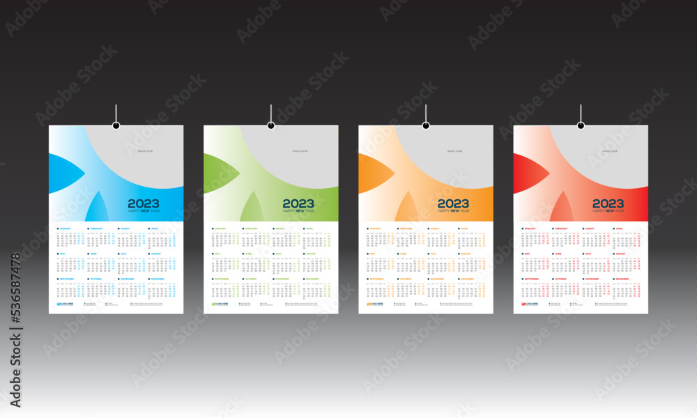 2023 wall vector calendar design Stock Vector | Adobe Stock
