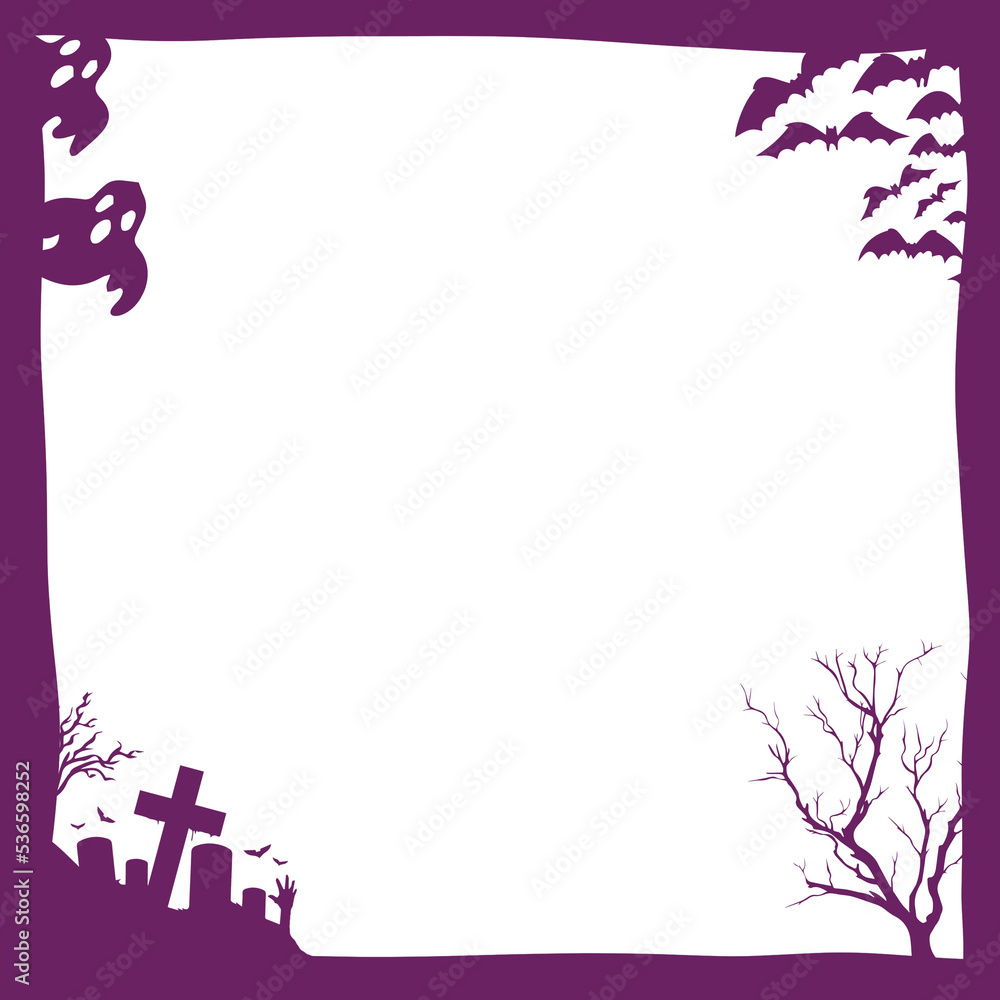 Halloween themed transparent PNG overlay for social media posts Stock ...