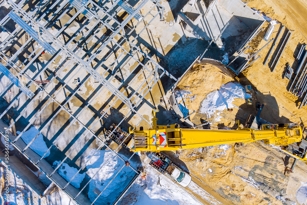 Steel metal beam structure is used in construction building Stock Photo ...