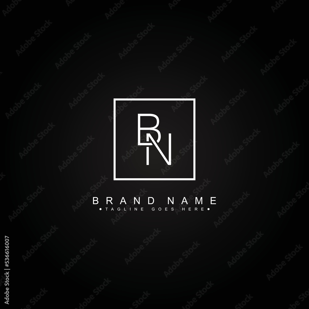 Initial Letter BN Logo - Simple Monogram Logo for Alphabet B and N ...