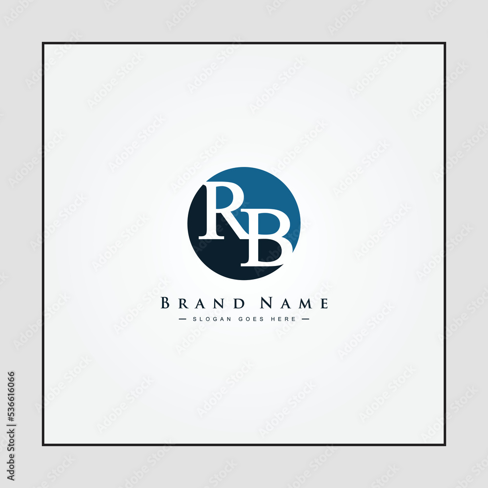 Initial RB Vector Logo - Elegant Monogram Template for letter R and B ...