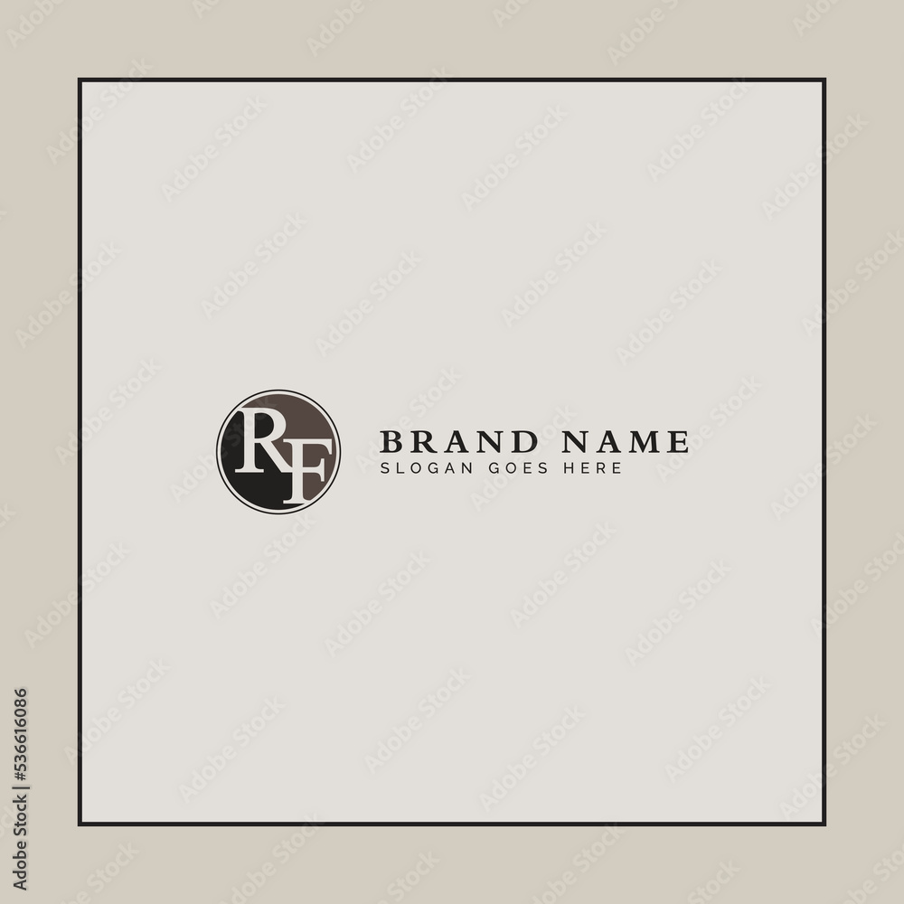Initial Letter RF Logo - Minimal Monogram Logo Stock Vector | Adobe Stock