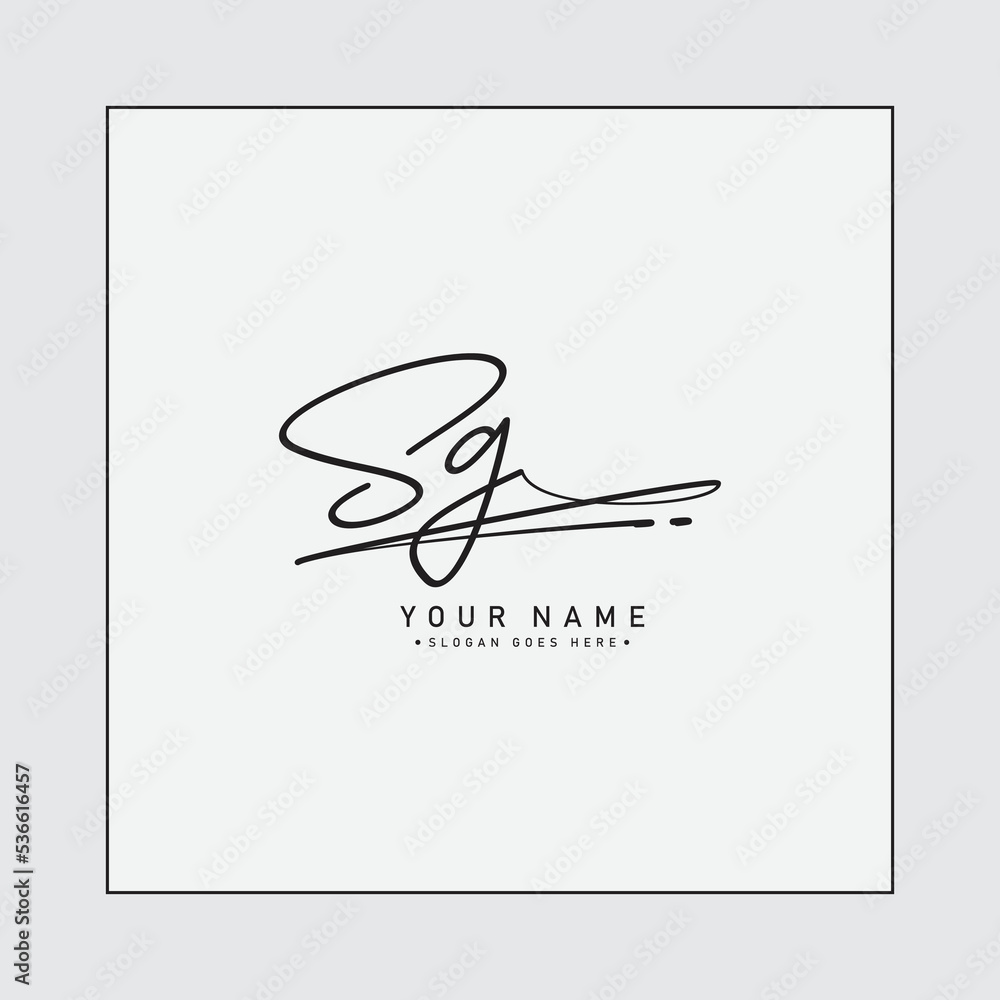 Initial Letter SG Logo - Handwritten Signature Style Logo Stock Vector ... Initial Letter SG Logo - Handwritten Signature Style Logo Stock Vector ...