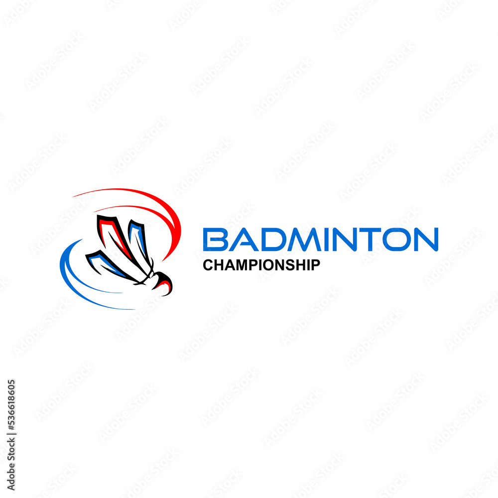 badminton flat vector logo for your brand or tournament simple and ...