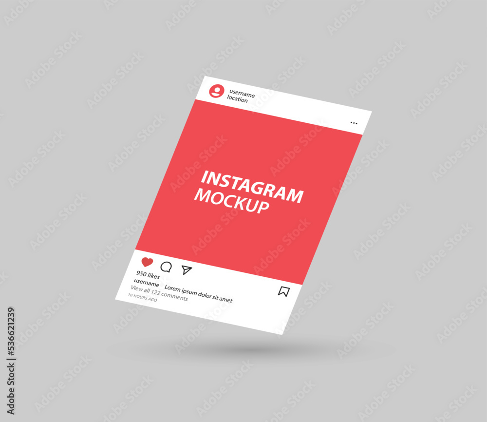 Vetor de instagram mockup frame social media post template , 3d ...