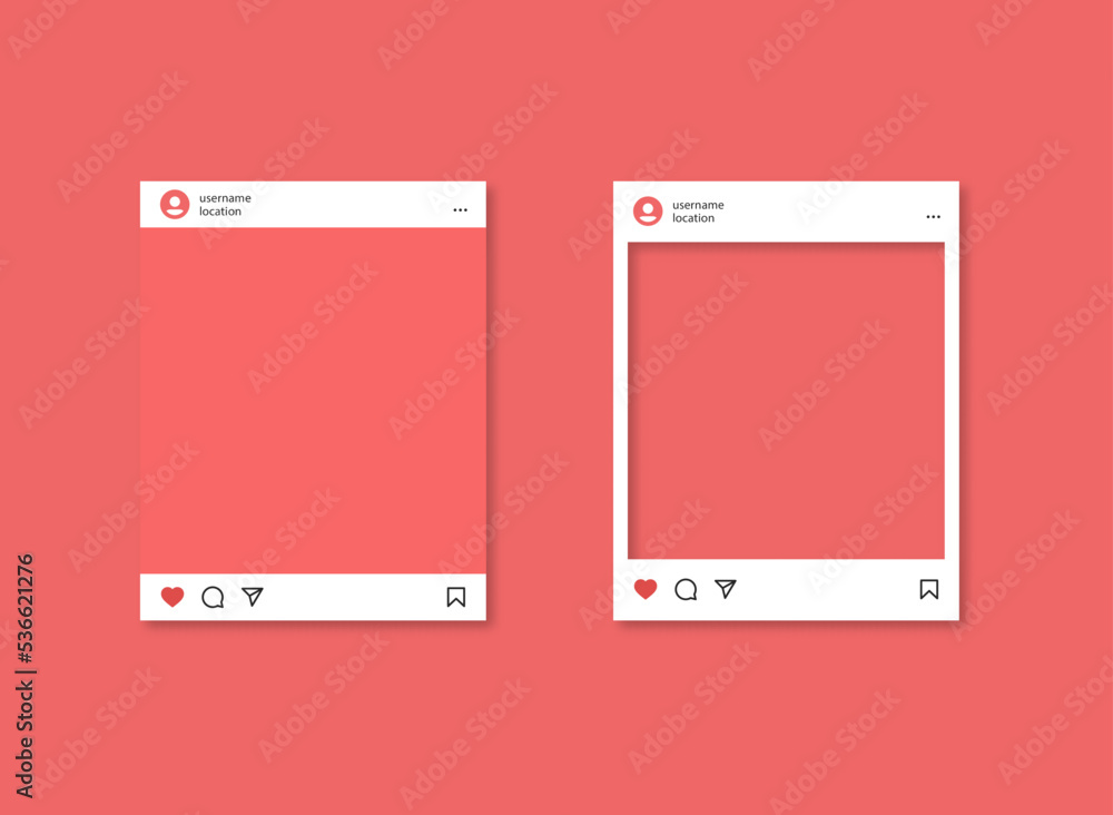 Vetor de instagram mockup sticker frame social media template ...