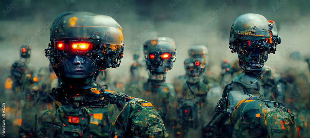 Military artificial intelligence arms race to produce an AI enabled army with autonomous robot ...
