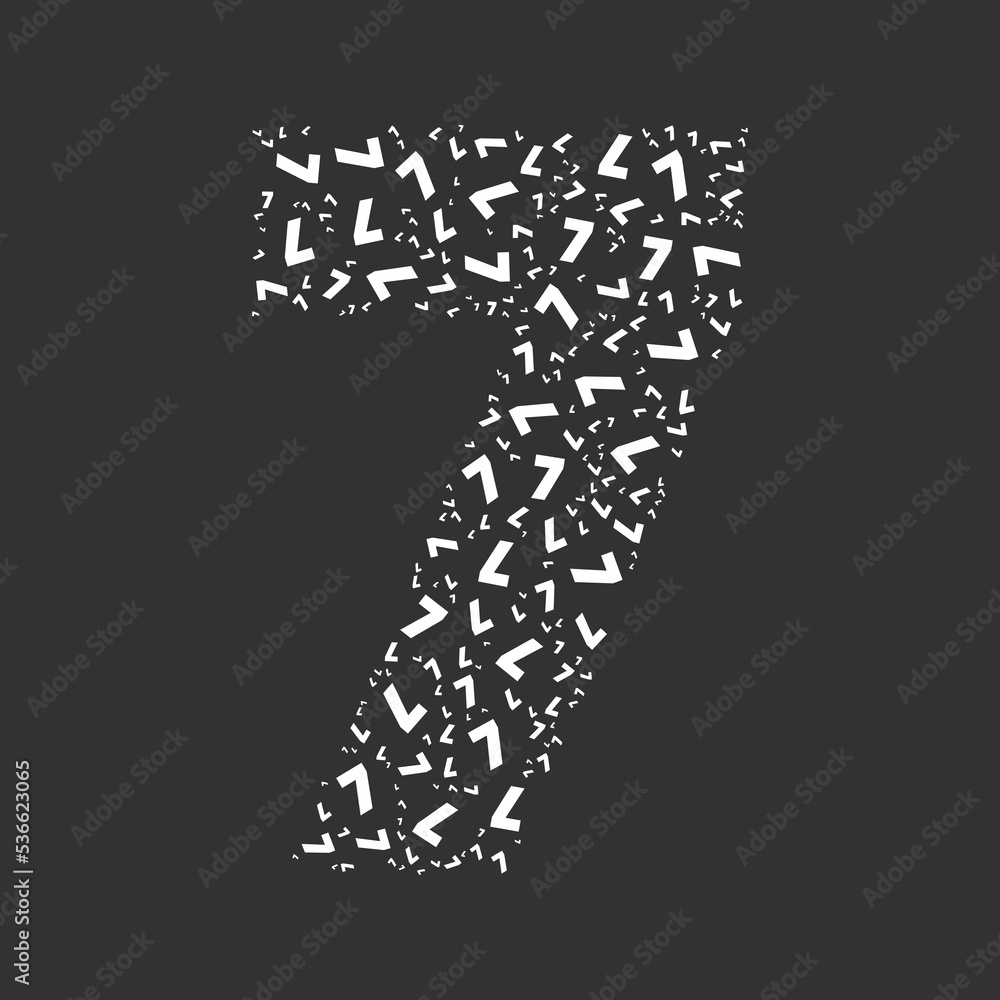 Number 7 shaped with tiny numbers for summits events poster titles ...