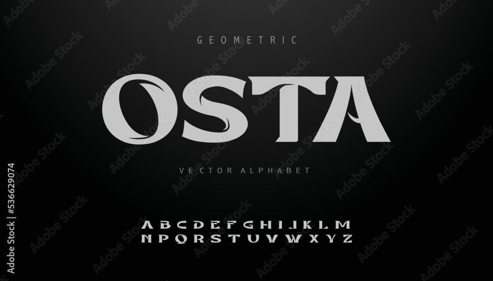OSTA Sports minimal tech font letter set. Luxury vector typeface for ...