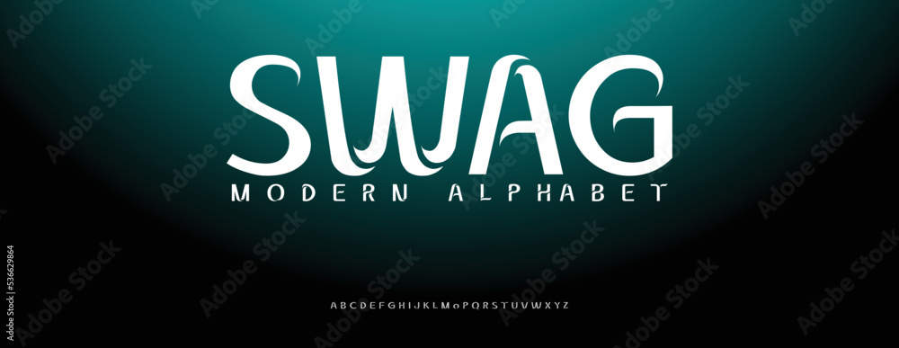SWAG Sports minimal tech font letter set. Luxury vector typeface for ...