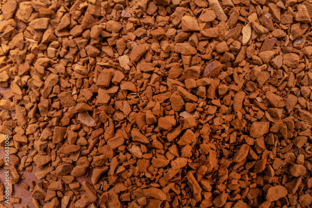 Instant coffee close-up. Background from Soluble coffee granules ...