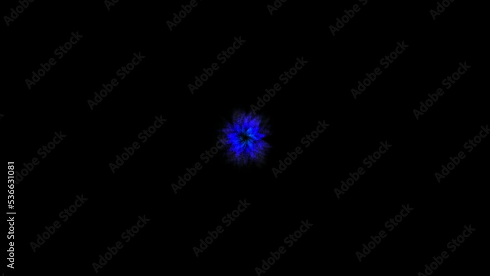 abstract blue pulsating glow element from particles and dots. explosion ...