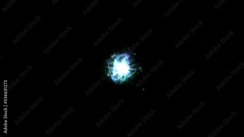 abstract green pulsating glow element from particles and dots. explosion, animation of multi ...